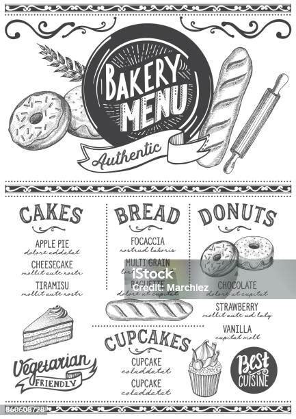 Restoran Menu Roti Template Makanan Ilustrasi Stok Unduh Gambar
