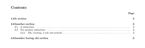 Table Of Contents Toc Formatting Numbers Too Close To Section