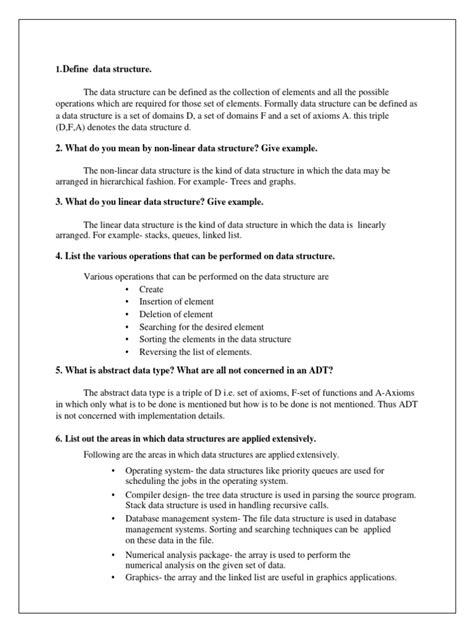 Imp Data Structures Questions Pdf Queue Abstract Data Type Pointer Computer Programming