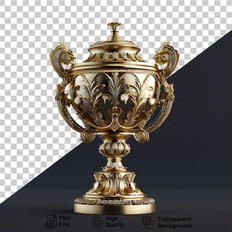 투명한 배경에 고립 된 금 트로피 프리미엄 Ai 생성 Psd