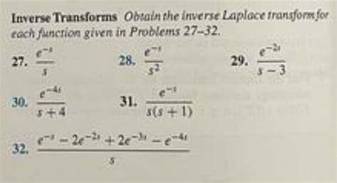 solved i need help with 28 30 and 31 inverse transforms