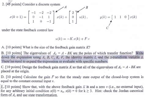 Solved Points Consider A Discrete System K Chegg