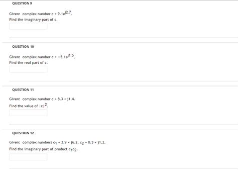 Solved Given Complex Number C Ej Find The Imaginary Chegg