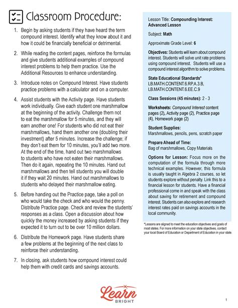 Compounding Interest Advanced Lesson Free Pdf Download Learn Bright