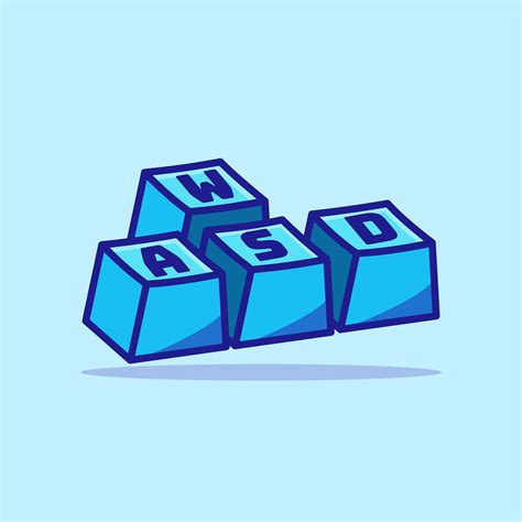 keyboard button wasd key caps computer cybersport gaming illustration
