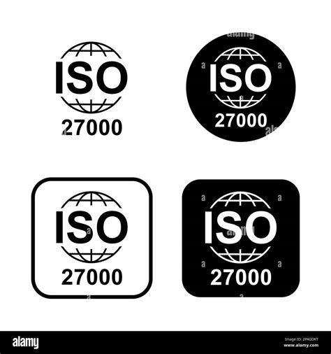 Iso 27000 Icon Information Security Management System Standard Quality Symbol Vector Button