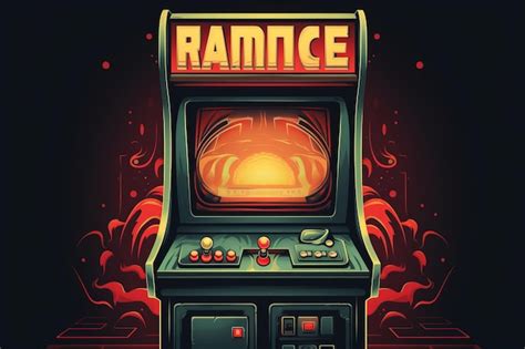 premium ai image retro arcade game machine beautiful illustration picture generative ai