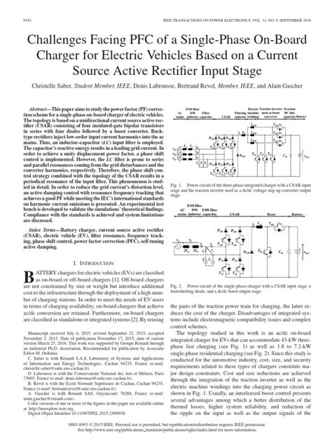 Challenges Facing Pfc Of A Single Phase On Board Charger For Electric