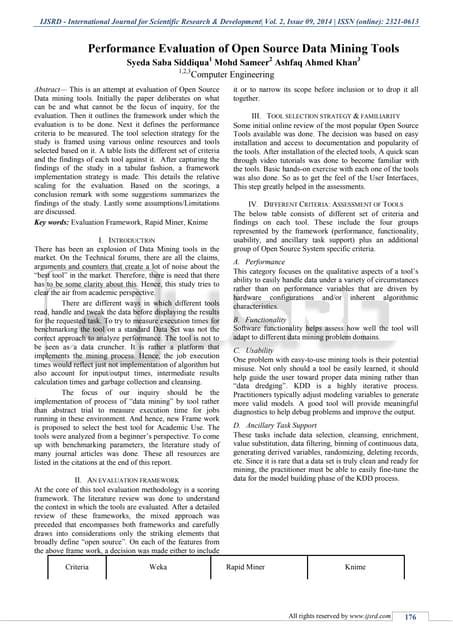 performance evaluation of open source data mining tools pdf free