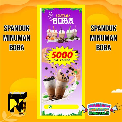 Spanduk Banner Backdrop Boba Spanduk Minuman Boba Viral Termurah Ukuran X Bisa COD