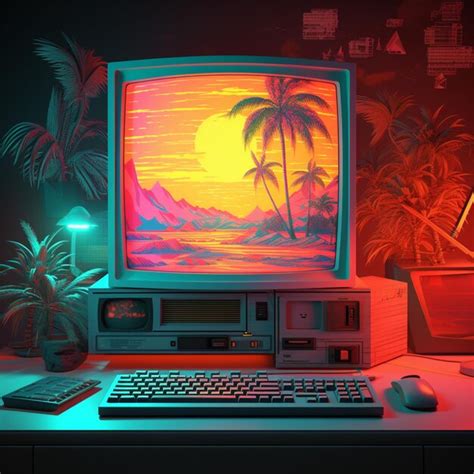 Premium Ai Image There Is A Computer Monitor And Keyboard On A Desk With A Plant Generative Ai