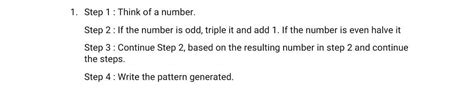 Solved Step 1 Think Of A Numberstep 2 ﻿ If The Number Is