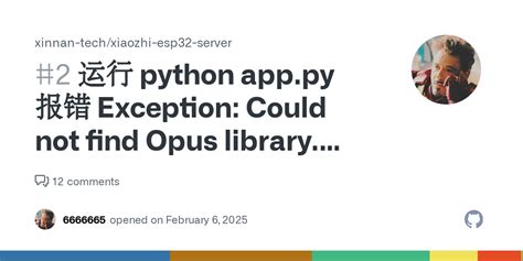 运行 python app py 报错 exception could not find opus library make sure