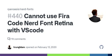 Cannot Use Fira Code Nerd Font Retina With VScode Issue Ryanoasis Nerd Fonts GitHub