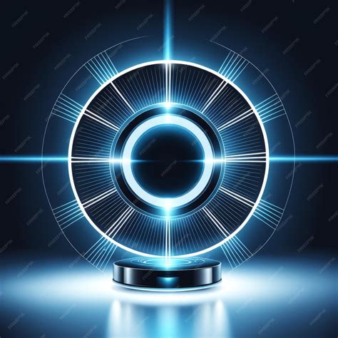 Futuristic Sci Fi Background With Glowing Neon Shapes 3d Rendering