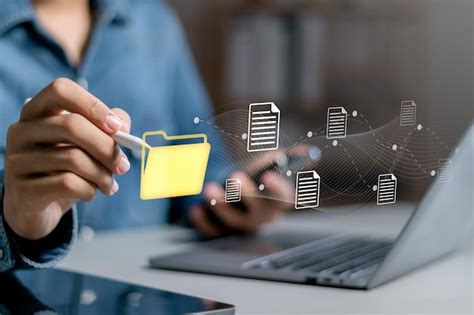Premium Photo Document Management Concept Databases Searching And