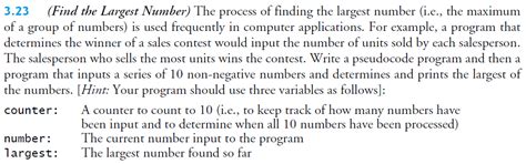 Solved Find The Largest Number The Process Of Finding The Chegg Com