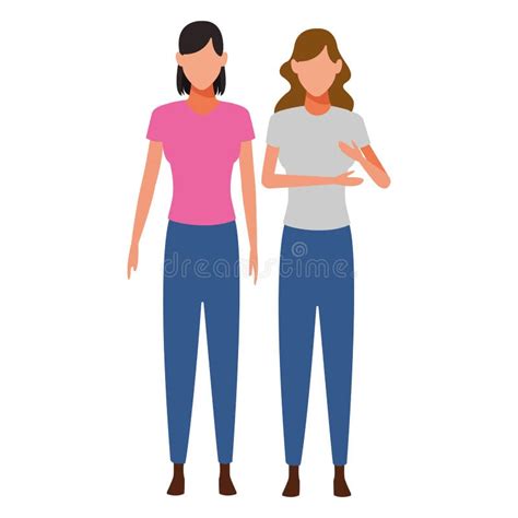 Personnage De Dessin Anim D Avatar De Femmes Illustration De Vecteur Illustration Du Fuselage