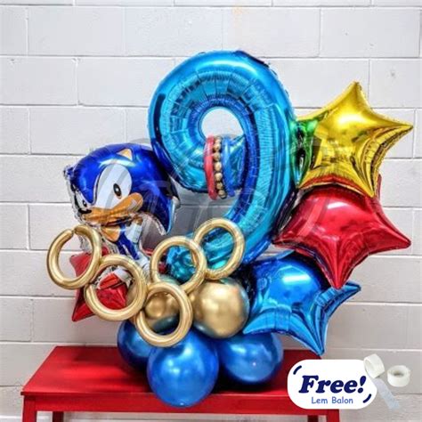 Jual Paket Premium Jumbo Biru Super Sonic The Hedgehog Set Dekorasi