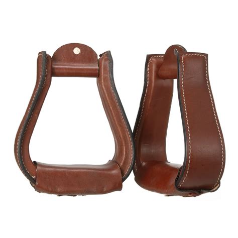 Tough1 Leather Covered Endurance Stirrups Narrow Neck The Connected