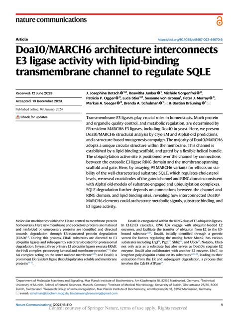 Pdf Doa10 March6 Architecture Interconnects E3 Ligase Activity With