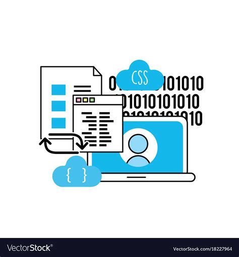 Technology Information Programming System Code Vector Image
