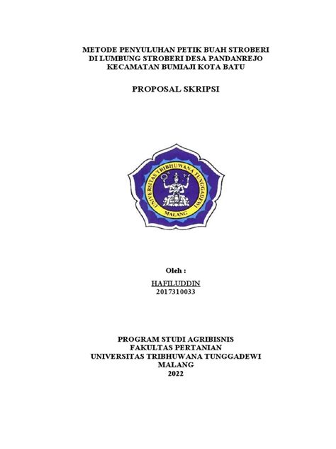 Proposal Hafiluddin Pdf Teknologi And Rekayasa