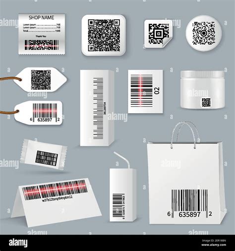Isolated Realistic Qr Bar Code Using Scanning Icon Set Different Types