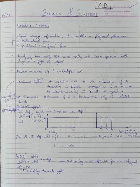 Notes On Signals And Systems Module 1 And 2 Pdf