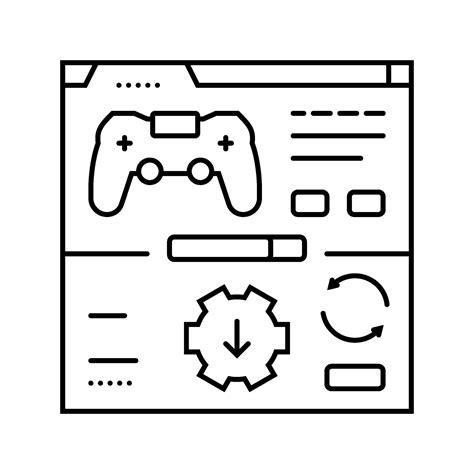 Updates Game Development Line Icon Vector Illustration 35455865 Vector