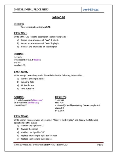 dsp lab 08 pdf sampling signal processing sound production
