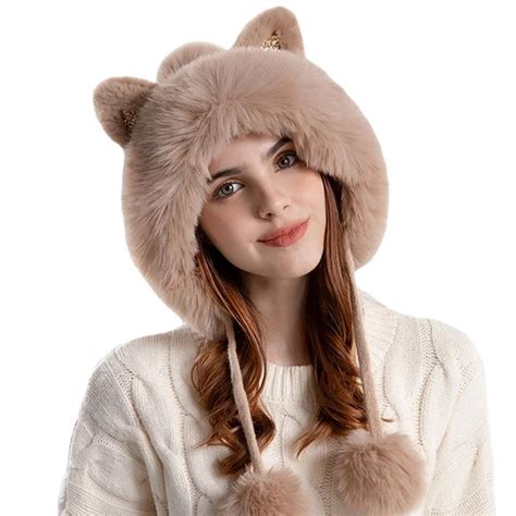 Gorros De Punto Con Orejas De Gato De Dibujos Animados Para Mujer Gorro