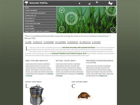 Htmlcss Templates For Free Ecology Portal Free Html Templates Free