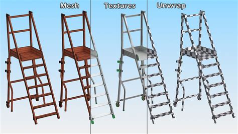 Aluminium Platform Ladder 3d Model 39 3ds Blend C4d Fbx Max Ma Lxo Obj Free3d