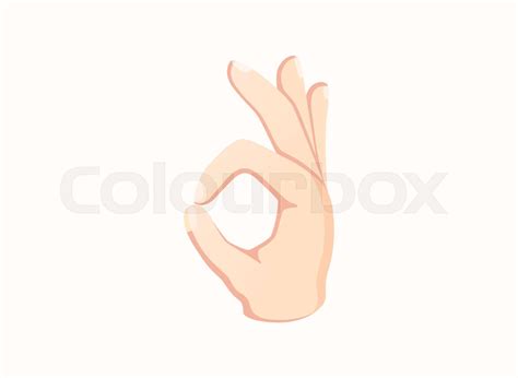Ok Hand Icon Hand Gesture Emoji Vector Illustration Stock Vector Colourbox