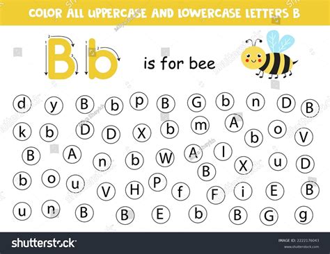 Find Color All Letters B Educational Stock Vector Royalty Free