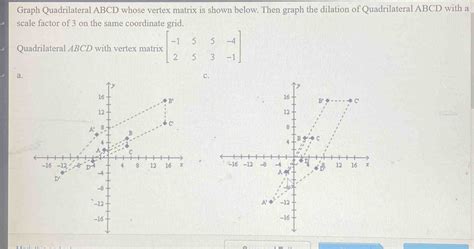 graph quadrilateral abcd whose vertex matrix is shown below then graph