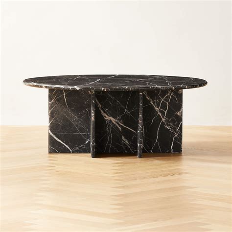 Pasar Modern Round Black Marble Coffee Table Reviews Cb2 Canada