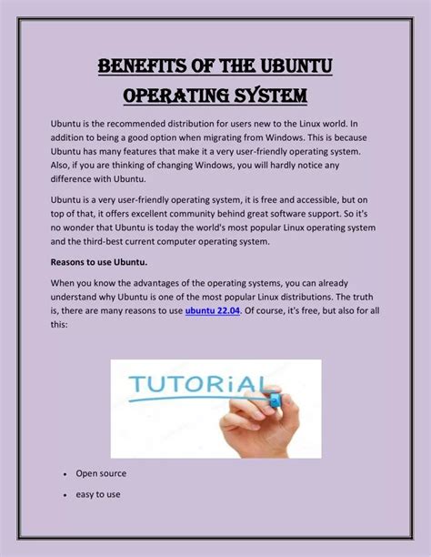 ppt benefits of the ubuntu operating system powerpoint presentation