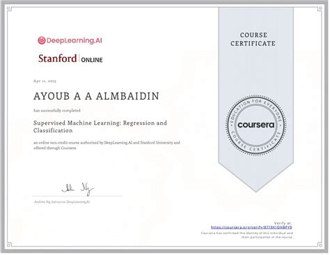 Machinelearning Supervisedlearning Ai Andrewng Deeplearningai