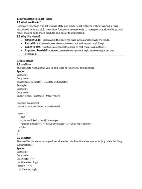 react hooks pdf