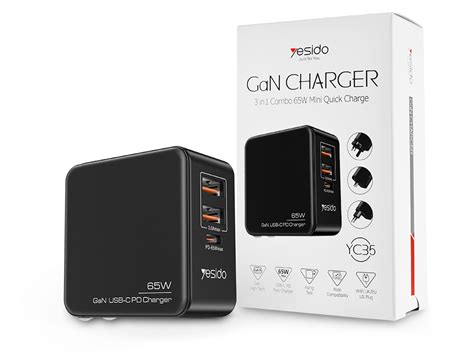 Yesido Hálózati Töltő Adapter 2xusb Type C Bemenettel 65w Yesido