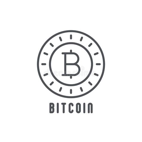 Bitcoin Thin Line Icon Coin Vector Illustration Isolated On White Stock Vector Illustration