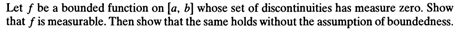 solved let f be a bounded function on [a b] whose set of