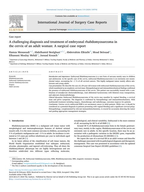 Pdf A Challenging Diagnosis And Treatment Of Embryonal