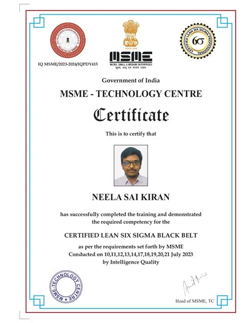 Neela Sai Kiran On Linkedin Leansixsigma Certificationachieved Continuousimprovement