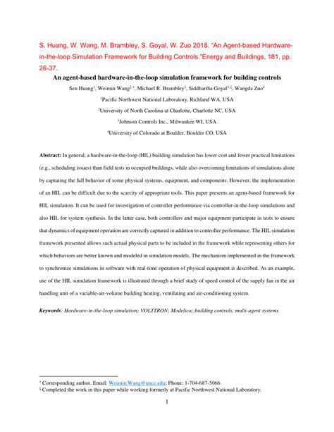 pdf an agent based hardware in the loop simulation framework for