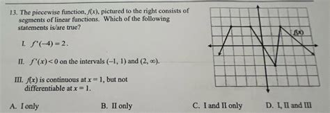 solved 13 the piecewise function f x pictured to the right