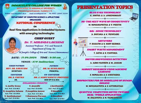 Immaculate College For Women Deptofcomputer Science Conference 2024