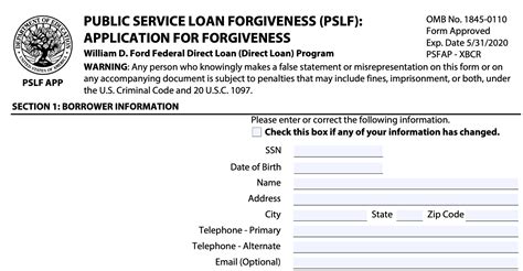 PSLF Certification Of Employment Form PSLFForms Net